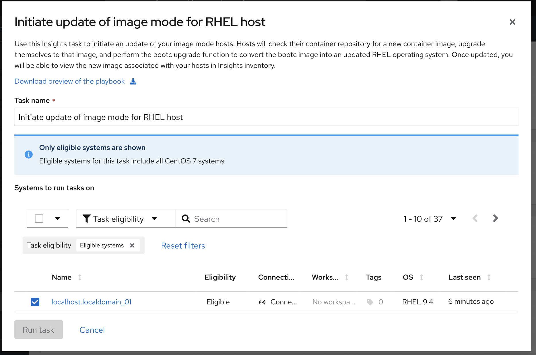 Managing image mode for RHEL with Red Hat Insights